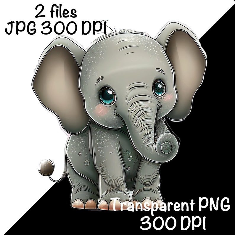 Elephant, Cute Elephant Clipart, Safari Animals PNG for Kids Toddlers ...