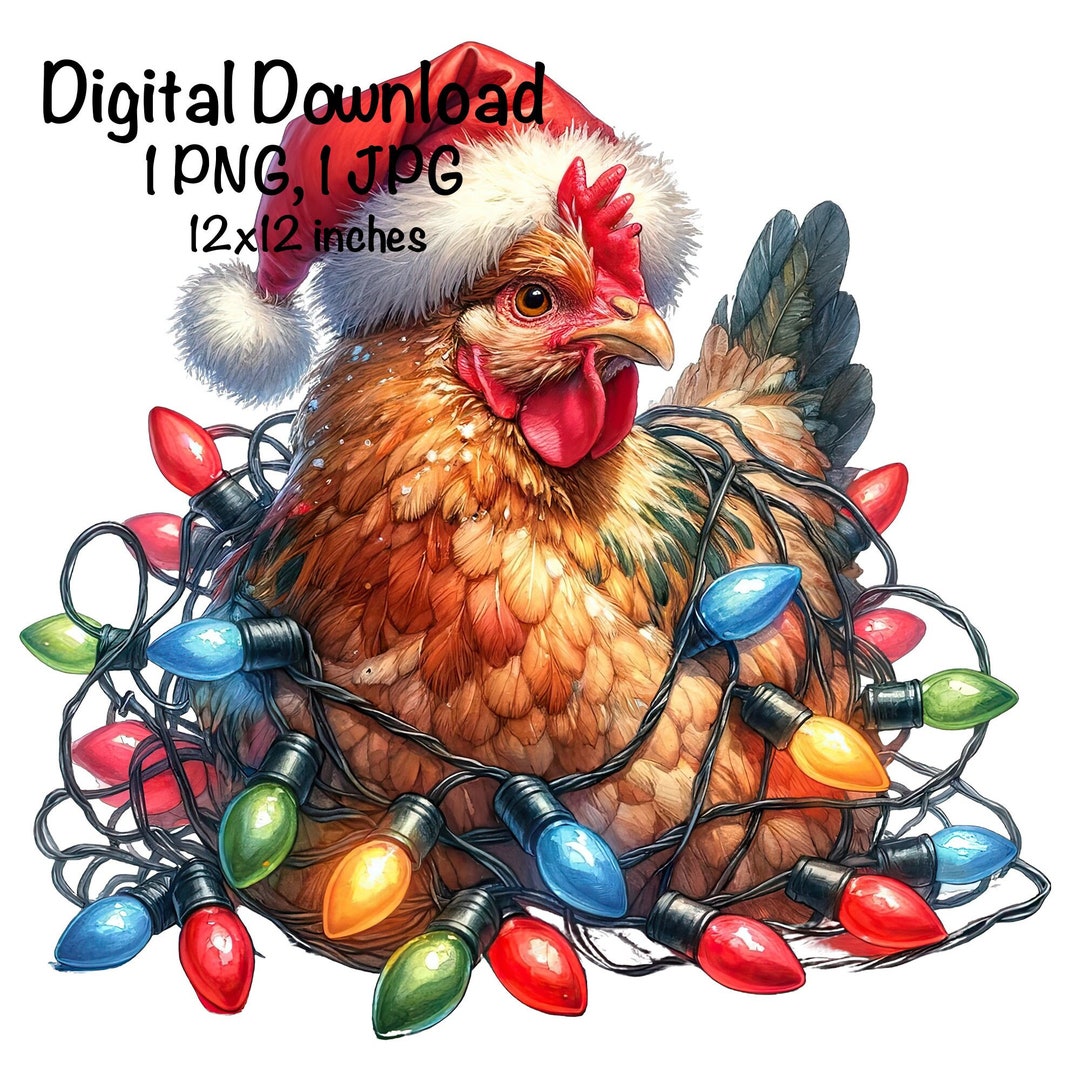 Christmas Chicken PNG, Santa Chicken PNG Sublimation, Chicken & Santa ...