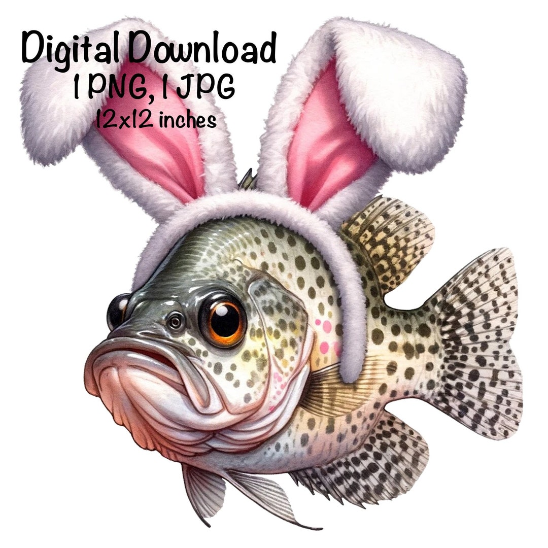 Funny Easter Crappie Fish PNG, Saltwater Fish Clipart Crappie ...