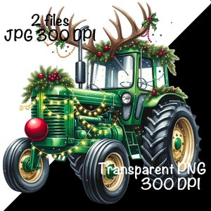 Merry Christmas Farm Tractor PNG Reindeer Tractor Farm Vehicle Boys ...