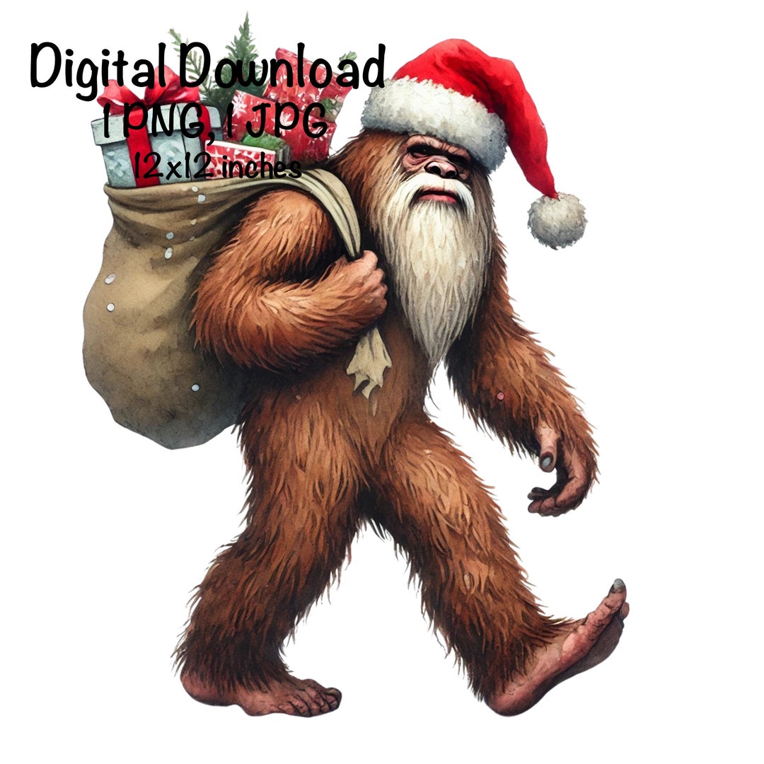 Santa Bigfoot PNG, Bigfoot Sublimation, Christmas Sublimation ...
