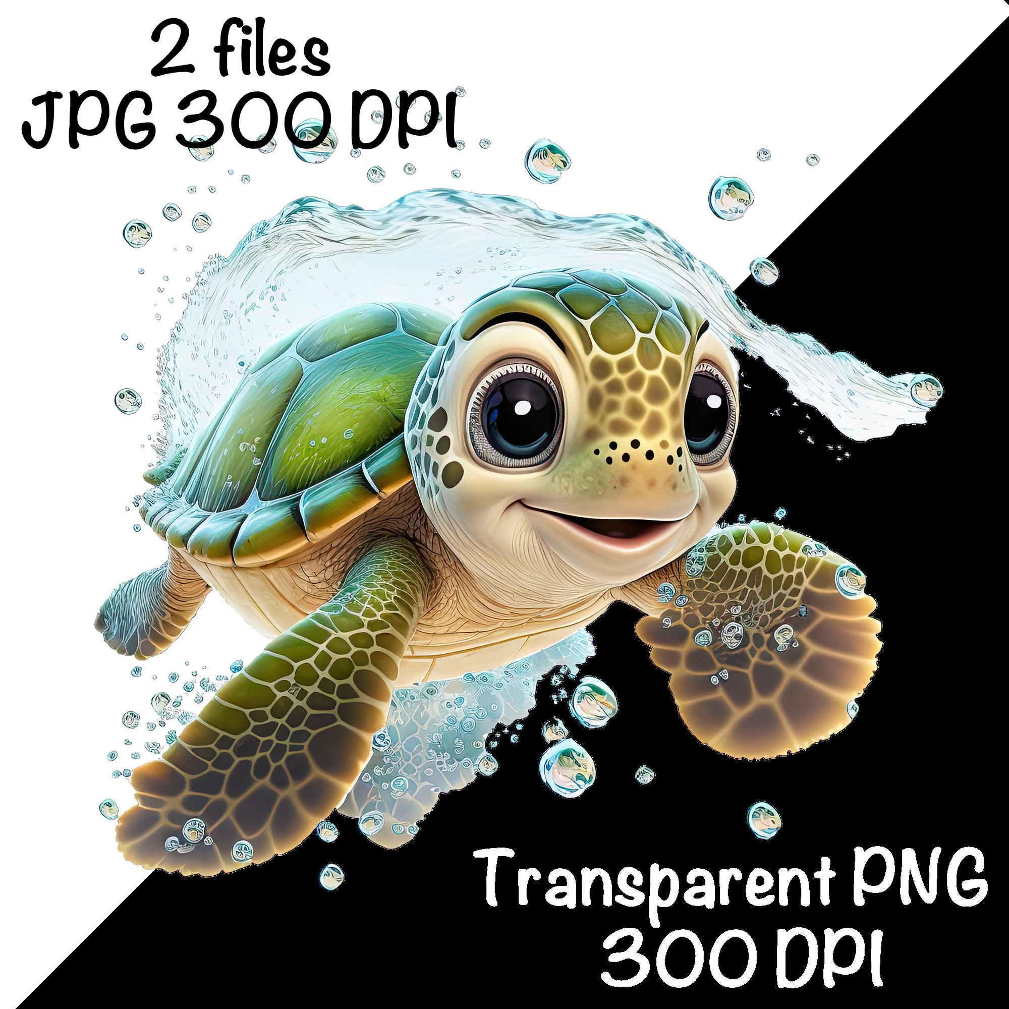 Sea Turtle Cute Sea Turtle Clipart Ocean Animals Sea Turtle - Etsy UK
