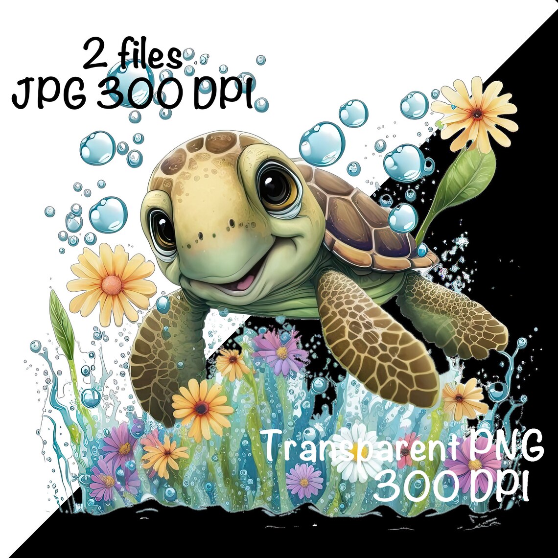 Sea Turtle, Cute Sea Turtle Clipart Ocean Animals Sea Turtle PNG Sea ...