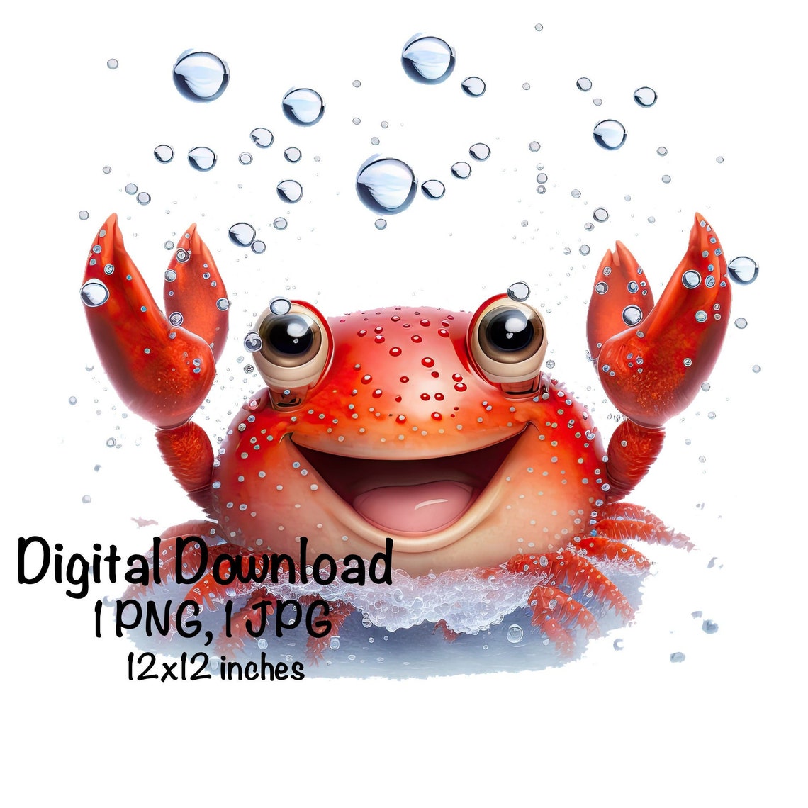 Cute Crab PNG Clipart Ocean Animals Sea Crab PNG Adorable - Etsy