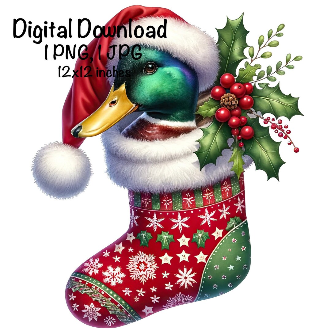Christmas Mallard Duck PNG Sublimation Design, Merry Christmas Png ...