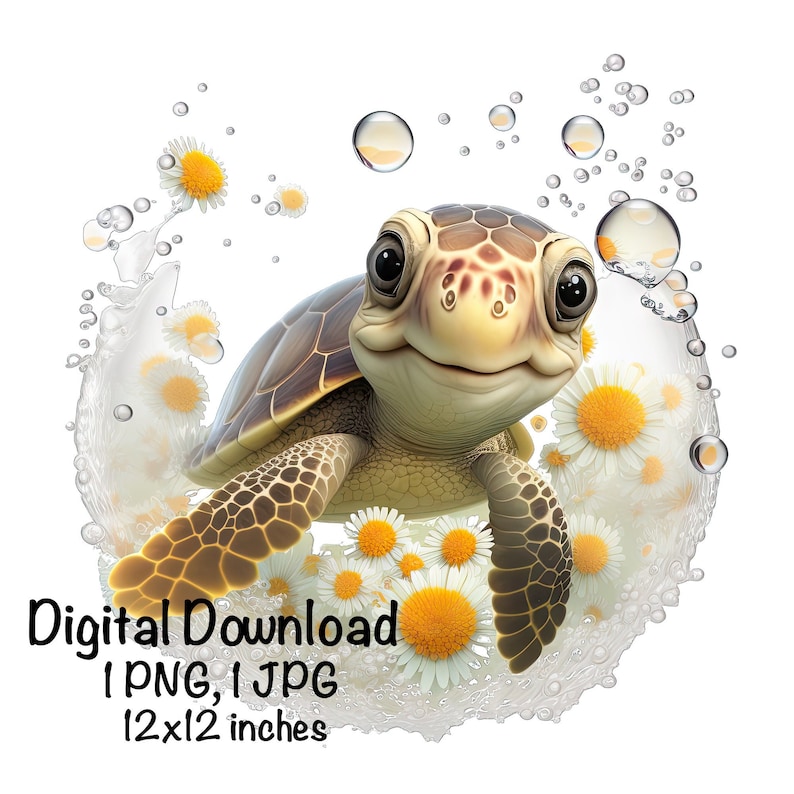 Sea Turtle Cute Sea Turtle Clipart Ocean Animals Sea Turtle - Etsy