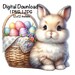 Easter Bunny Sublimation PNG, Cute Bunny Easter Eggs Farm Rabbit PNG ...