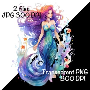 Mermaid PNG, Mermaid Sublimation. Magical Mermaid Clipart, Nautical ...