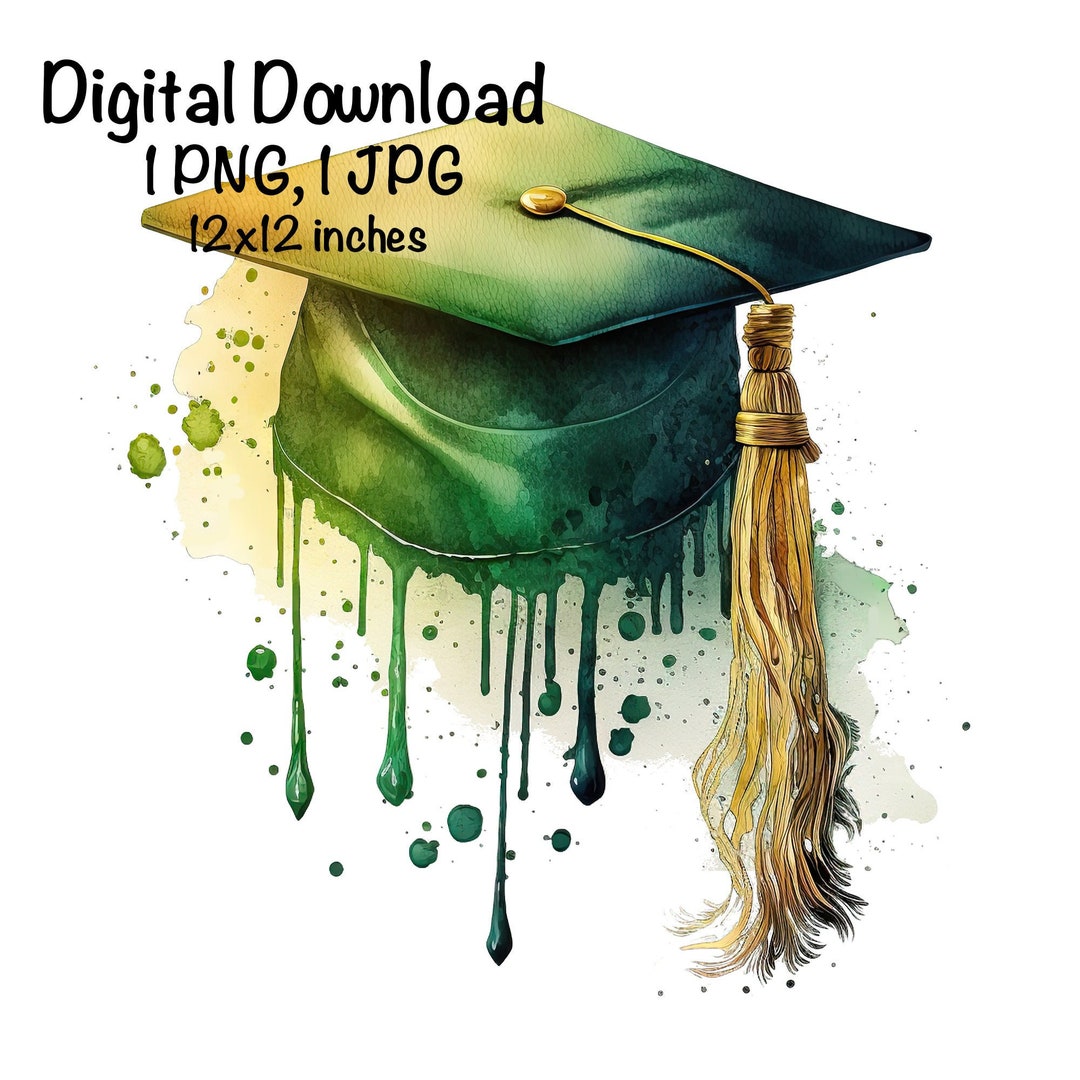 Graduation Cap Watercolor College High School Graduation Hat Clipart ...