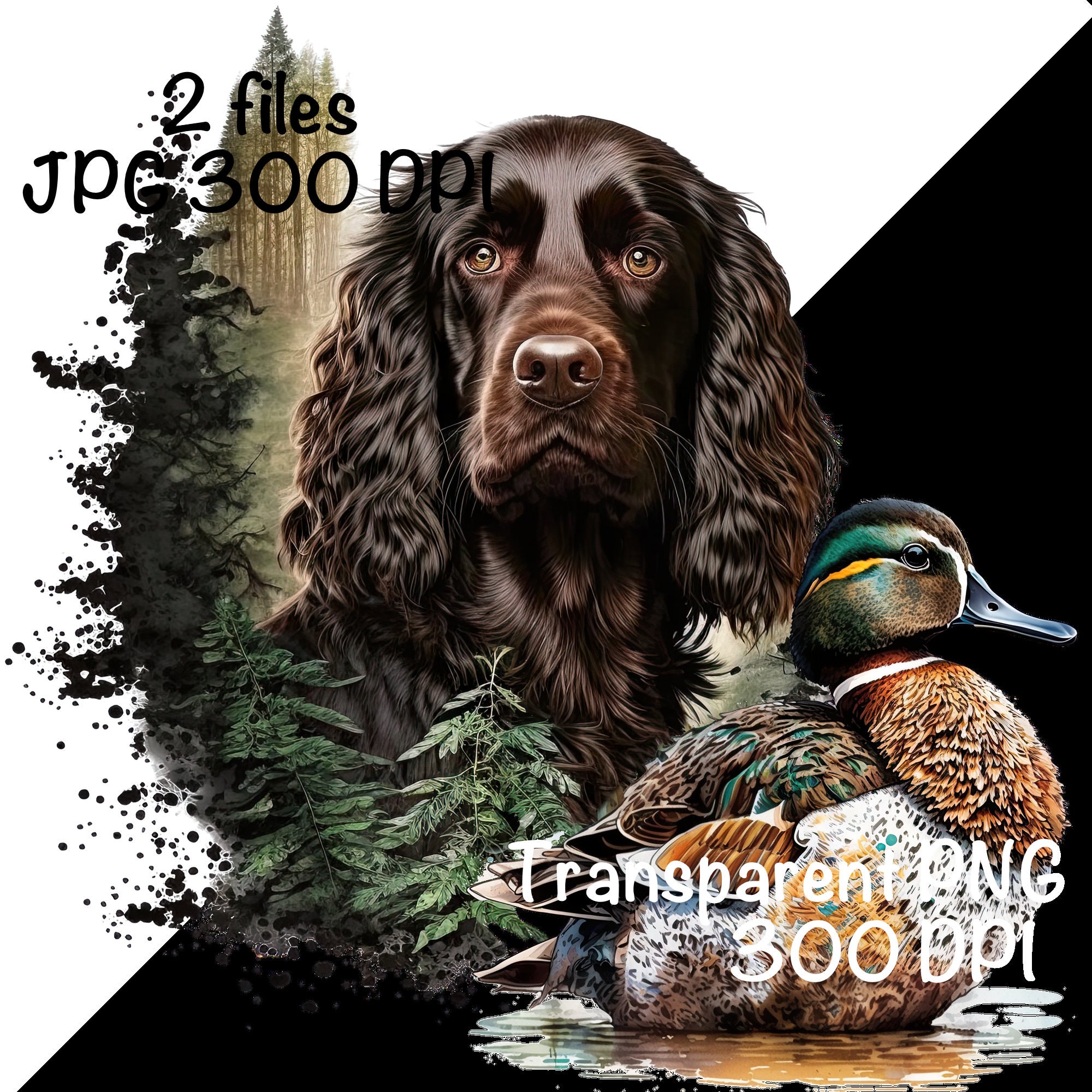 Boykin Spaniel Dog Watercolor Clipart Boykin Spaniel Dog PNG Commercial ...