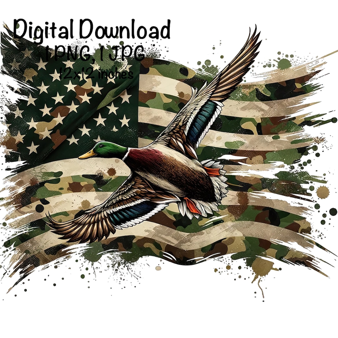 Camo American Duck PNG Duck Hunter Flag PNG Commercial Use Duck Hunting ...
