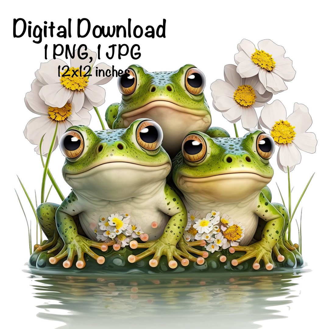 Frogs Cute Frogs Clipart, Woods Forest Animals Frogs PNG Frog Daisy ...