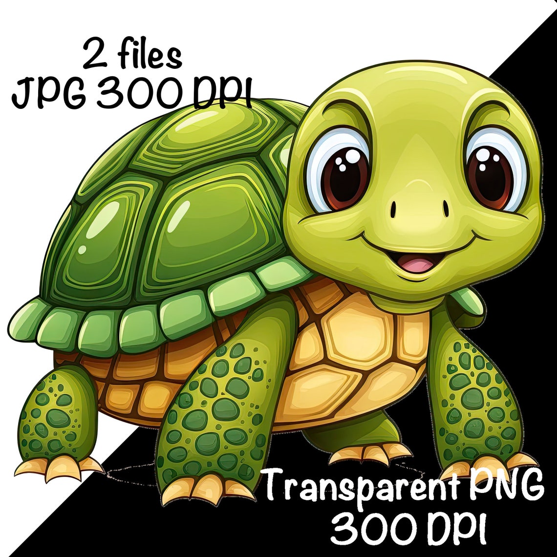 Turtle Cute Turtle Clipart Forest Animals Turtle PNG for - Etsy