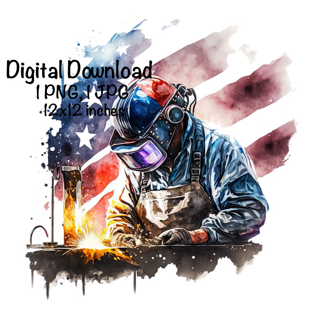 Welder Watercolor Welding Clipart Iron Worker PNG Commercial Use ...
