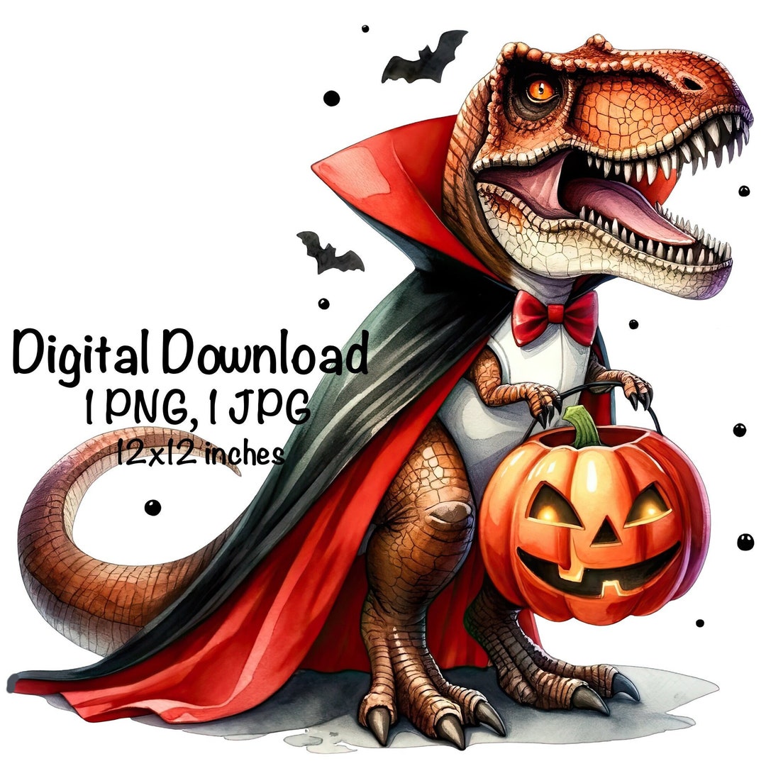 Halloween T-rex PNG Spooky Dinosaur, Halloween Trick Rawr Treat ...