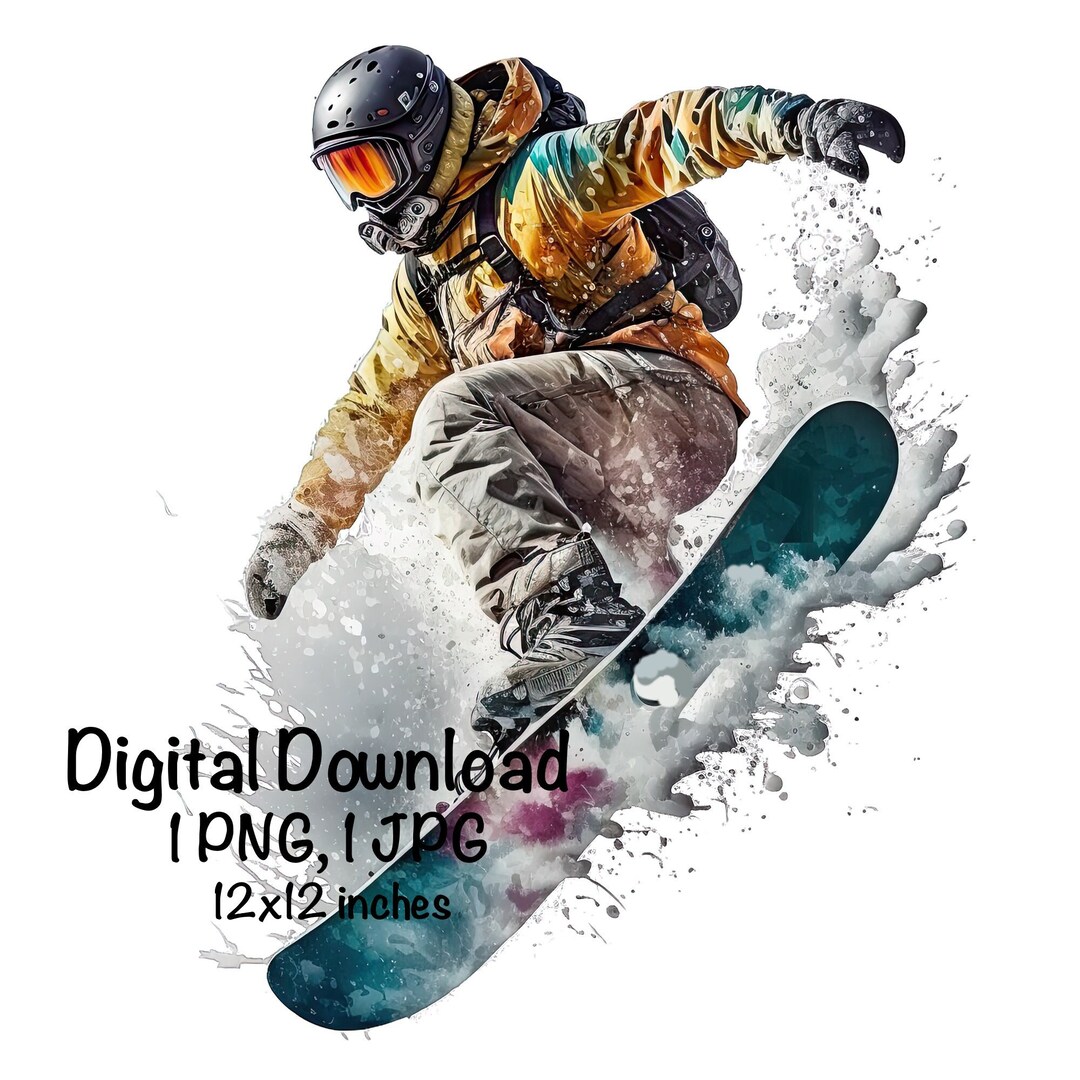 Snowboarding Watercolor, Winter Snowboard Boys Clipart Snowboarding PNG ...