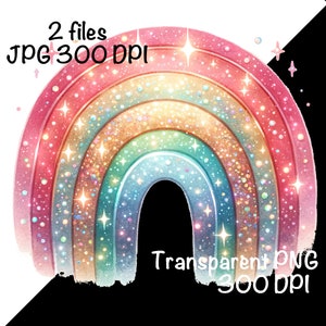 Glitter Rainbow PNG Clipart Sparkle Rainbow Graphic Sparkly Glittery ...