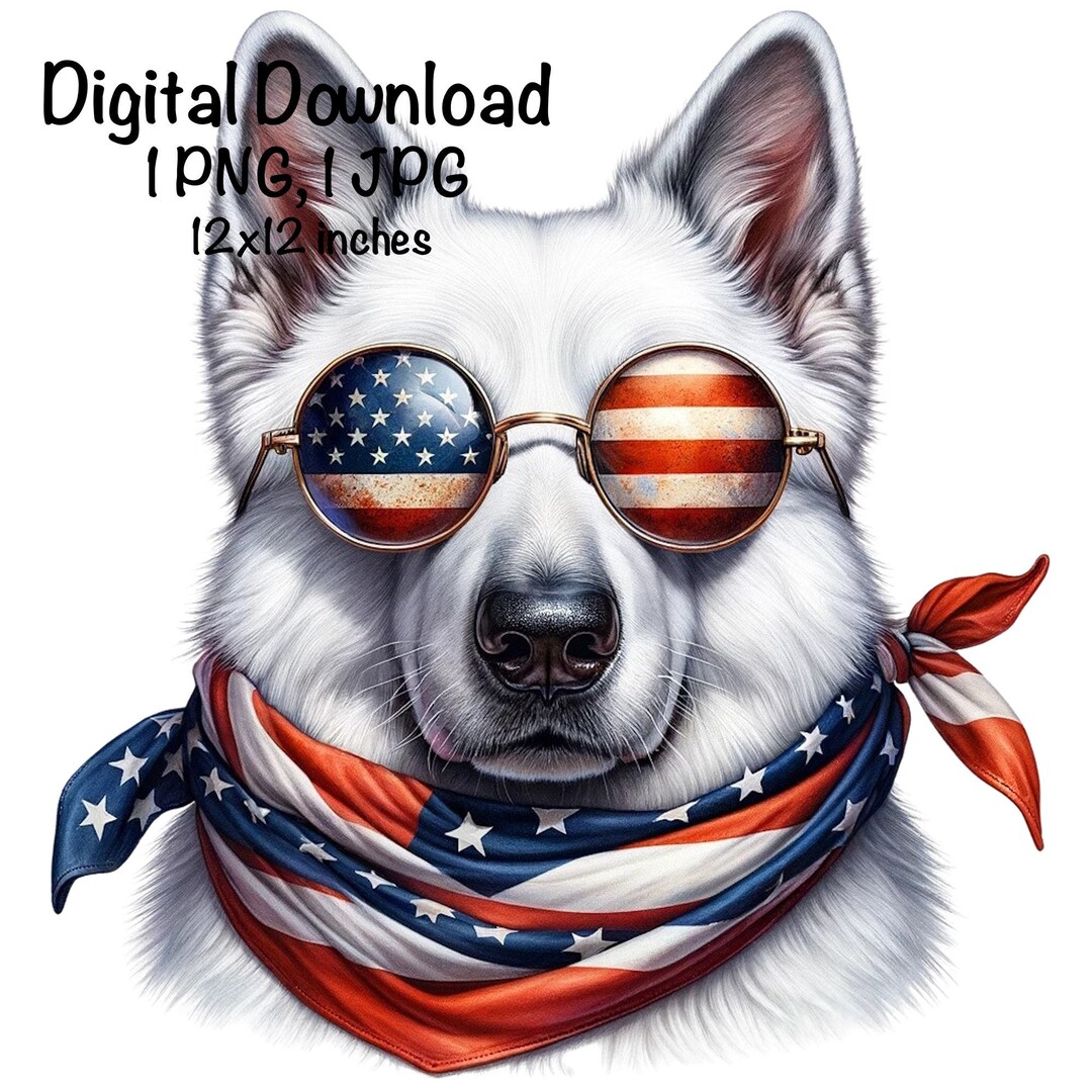 American Dog Patriotic Dog PNG, German Shepherd Dog US Flag Sublimation ...