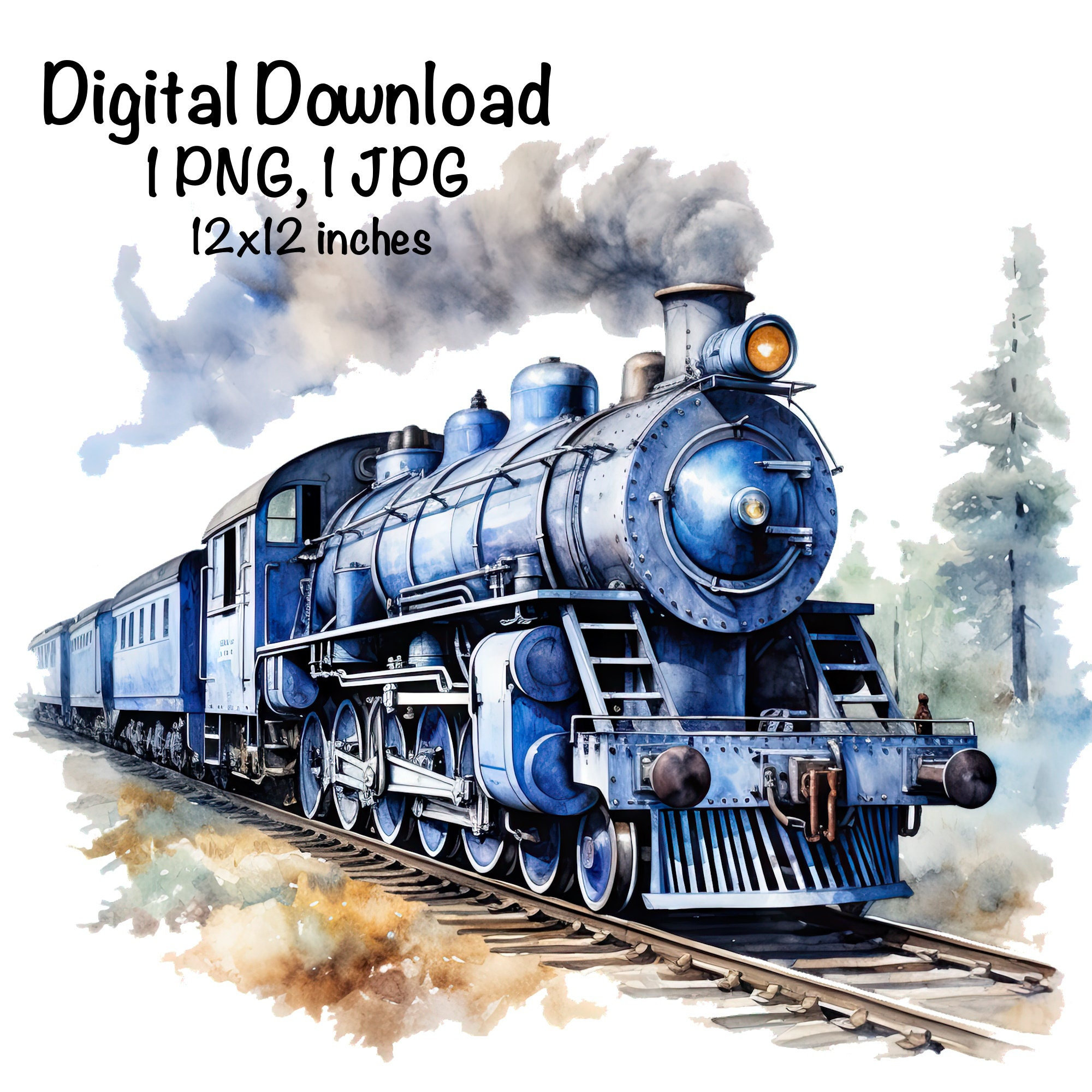 Dampfzug PNG Aquarell, Lokomotive Train Boys Clipart Sublimationsspuren ...