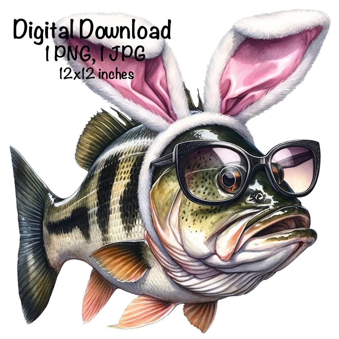 Funny Easter Bass Fish PNG, Saltwater Fish Clipart Bass Fish ...