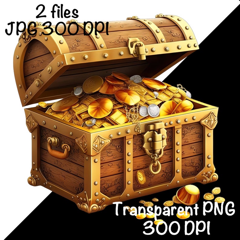 Treasure Chest Clipart Treasure Hunt PNG Pirate Digital Clip - Etsy