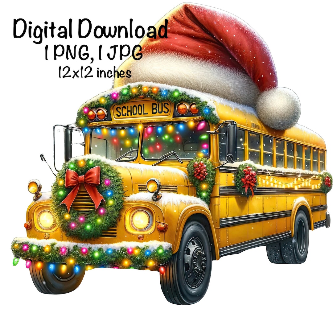 Merry Christmas School Bus PNG Xmas School Bus Driver Vehicle Bus ...