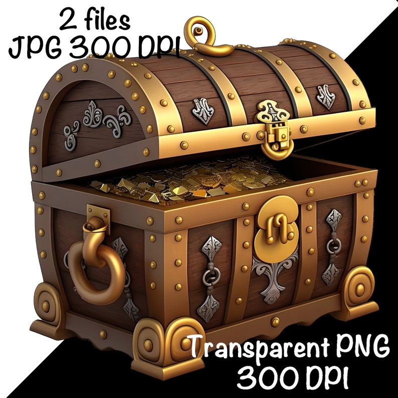 Treasure Chest Clipart Treasure Hunt PNG Pirate Digital Clip - Etsy