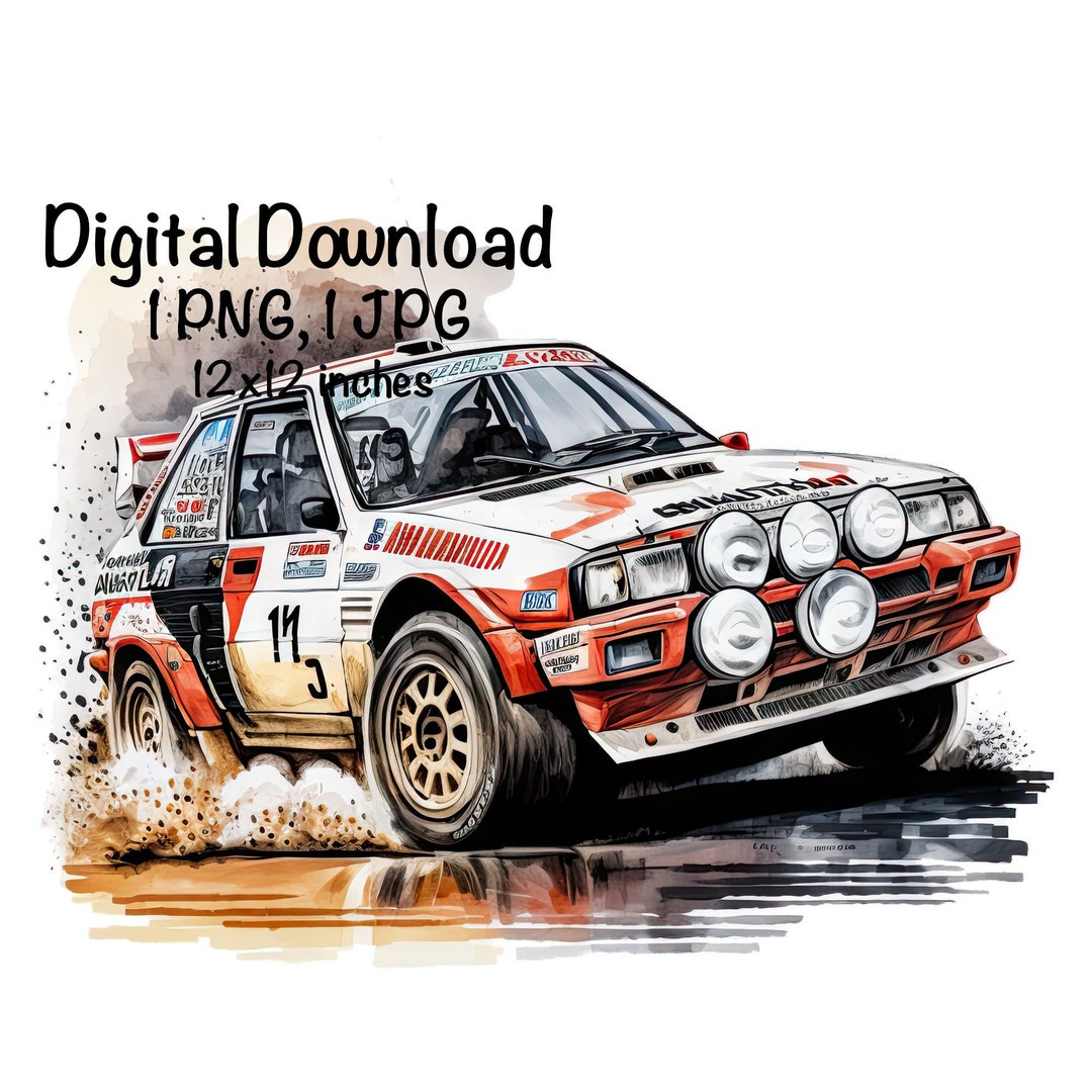Rally Race Car Watercolor, Motorsports Dirt Racing Boys Clipart Off ...