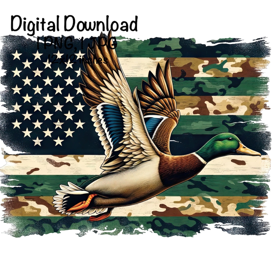 Camo American Duck PNG Duck Hunter Flag PNG Commercial Use Duck Hunting ...