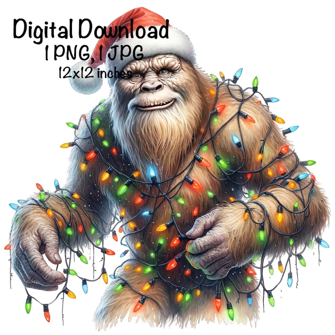 Santa Bigfoot PNG, Bigfoot Sublimation, Christmas Sublimation ...