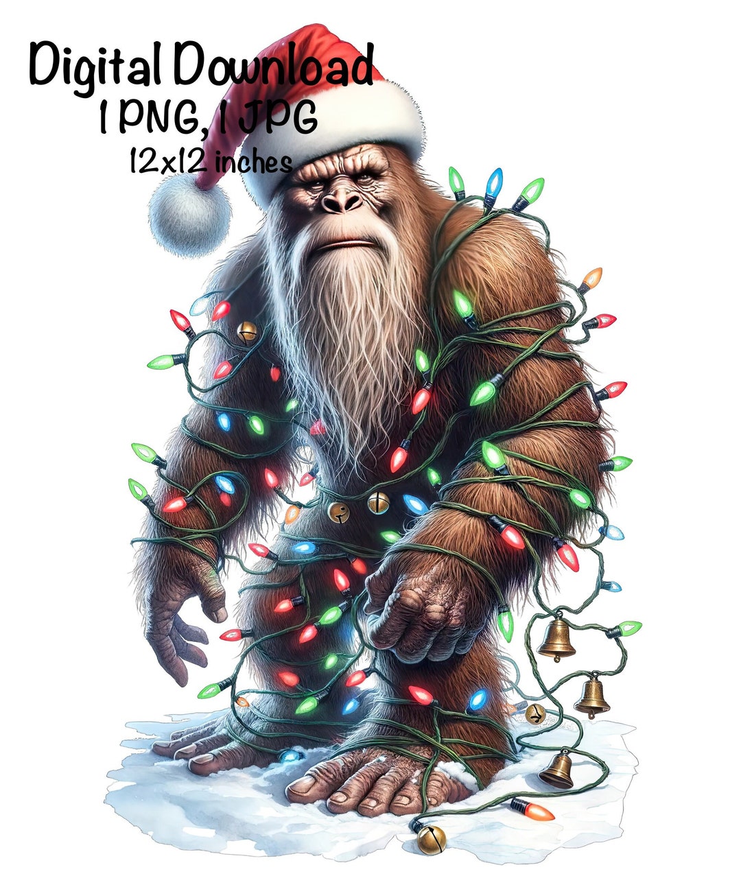 Santa Bigfoot PNG, Bigfoot Sublimation, Christmas Sublimation ...