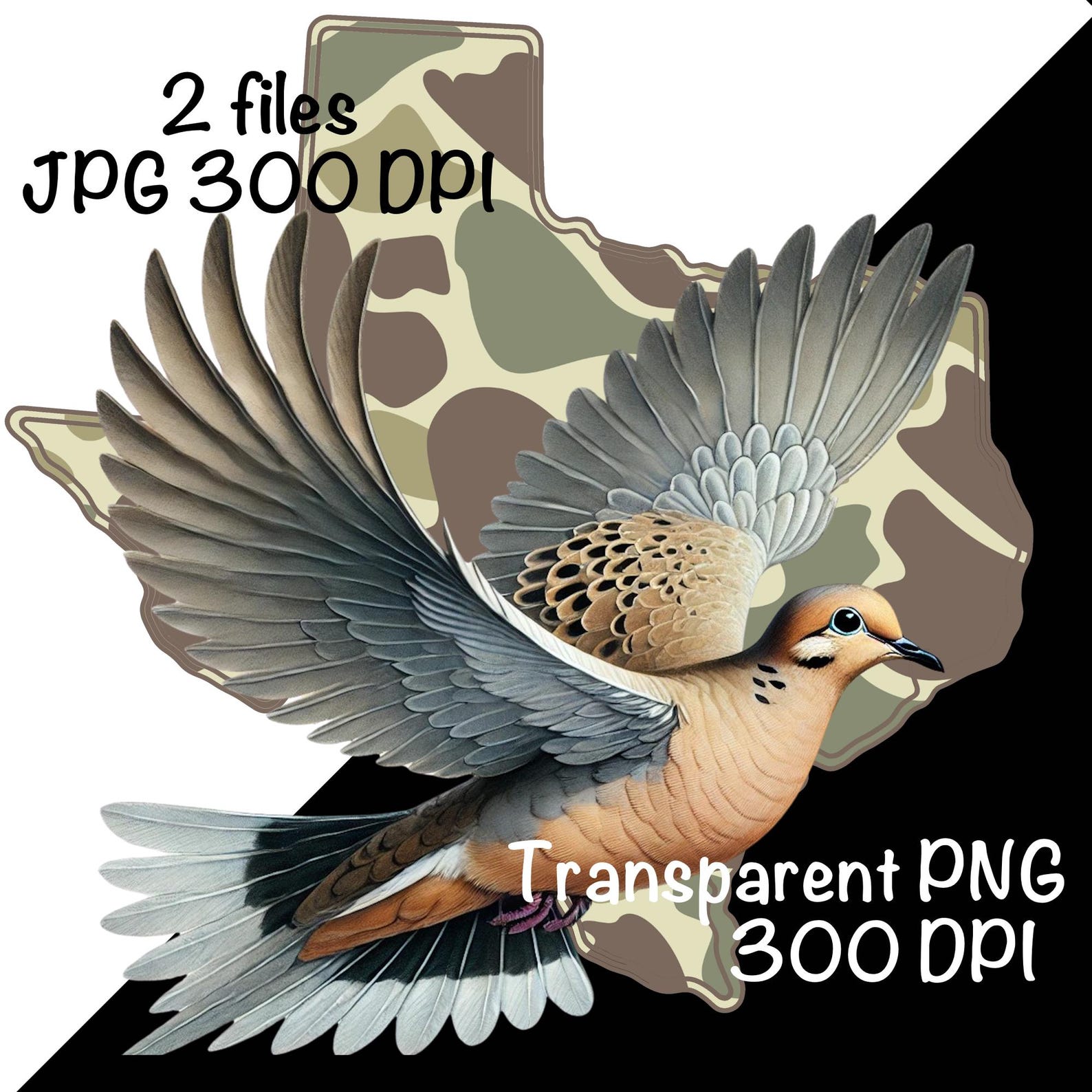 Camo Dove Hunting Sublimation | Dove Hunting PNG DTF | Texas State Dove ...