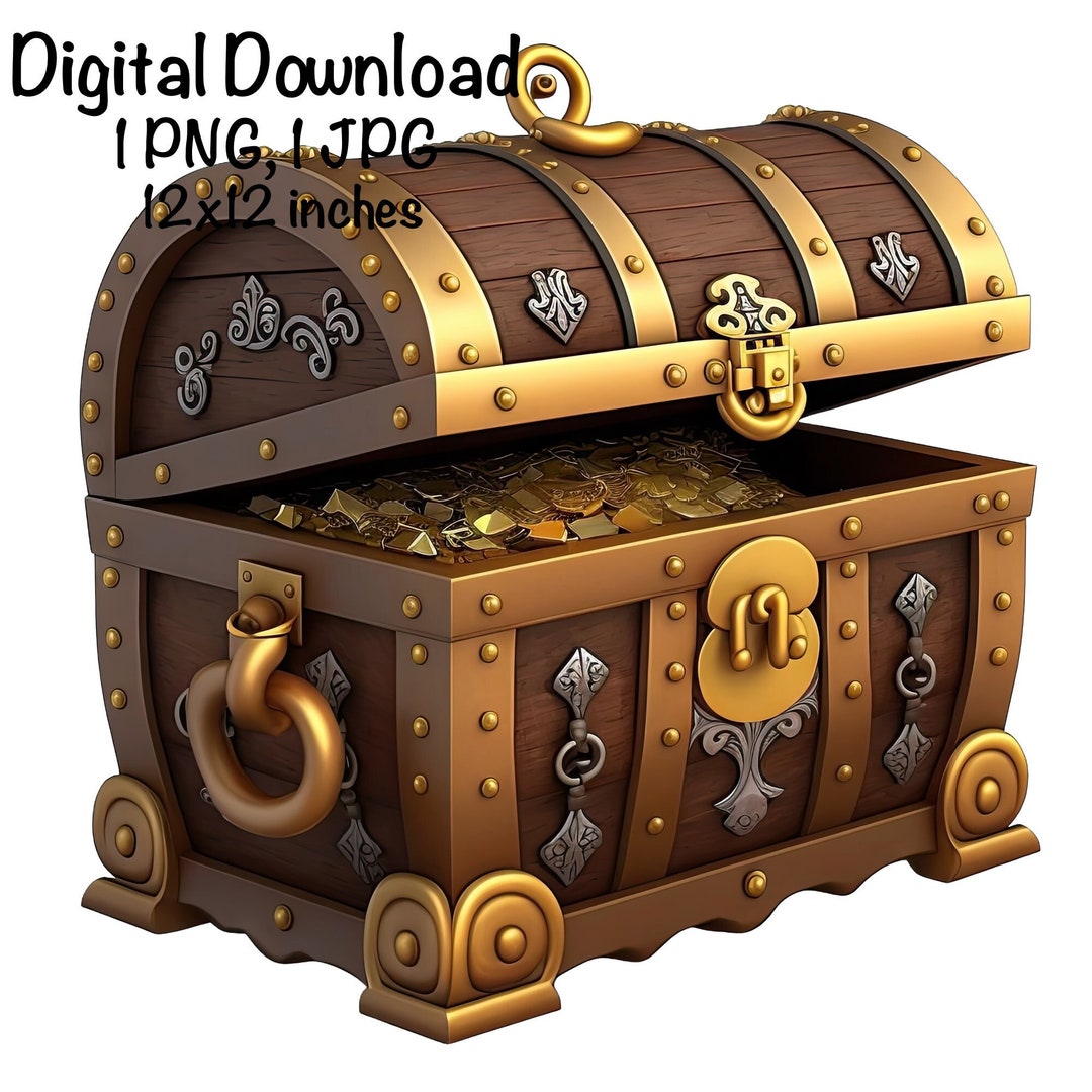 Treasure Chest Clipart, Treasure Hunt PNG, Pirate Digital Clip Art ...