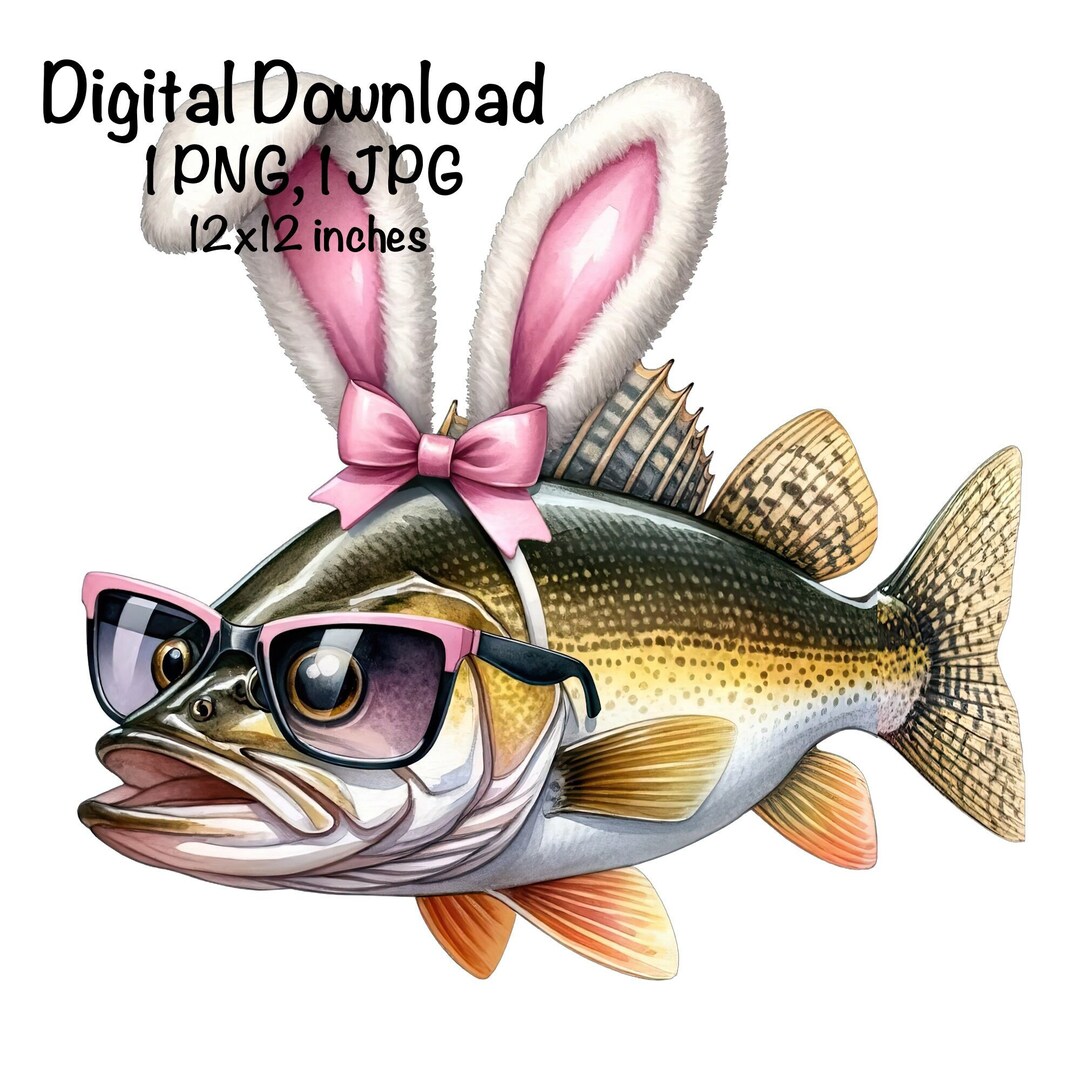 Funny Easter Walleye Fish PNG, Saltwater Fish Clipart Walleye ...