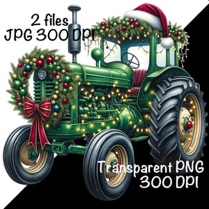 Merry Christmas Farm Tractor PNG Green Tractor Farm Vehicle Boys ...