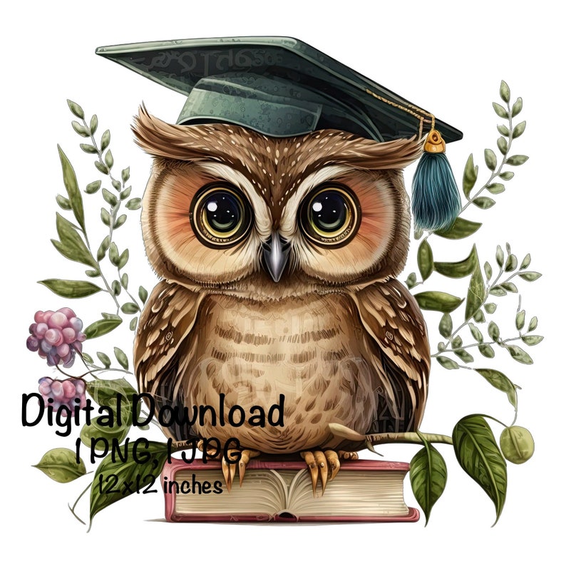 Graduation Owl Clipart Grad Student Owl PNG College Graduation - Etsy