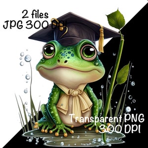 Cute Frog Graduation Clipart Woods Forest Animals Frog PNG - Etsy