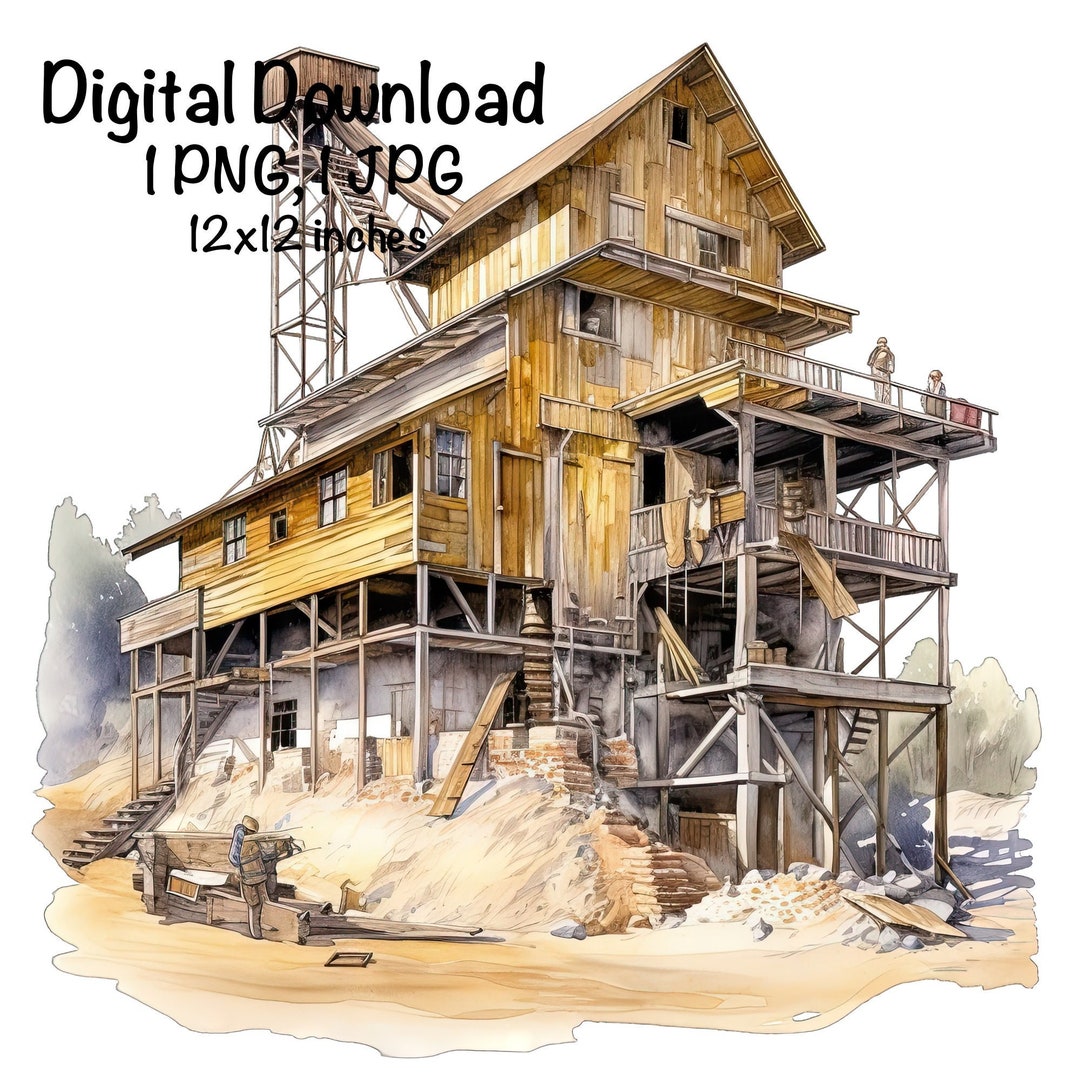 Gold Panning PNG Gold Mining Clipart Outdoor Gold Panning Watercolor ...