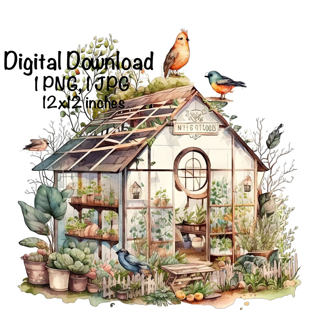 Farm Aviary Watercolor Farm Bird Aviary for Birds Clipart Wall Art Farm ...