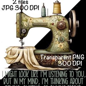 Retro Sewing Machine PNG Classic Sewing Sublimation Antique Sewing ...