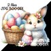Easter Bunny Sublimation PNG, Cute Bunny Easter Eggs Farm Rabbit PNG ...