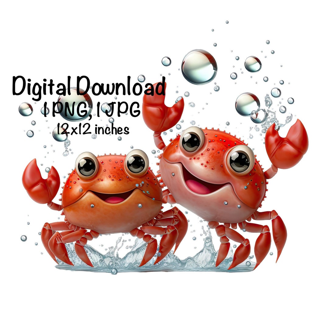 Cute Crabs PNG Clipart Ocean Animals Sea Crabs PNG Adorable Happy Crab ...