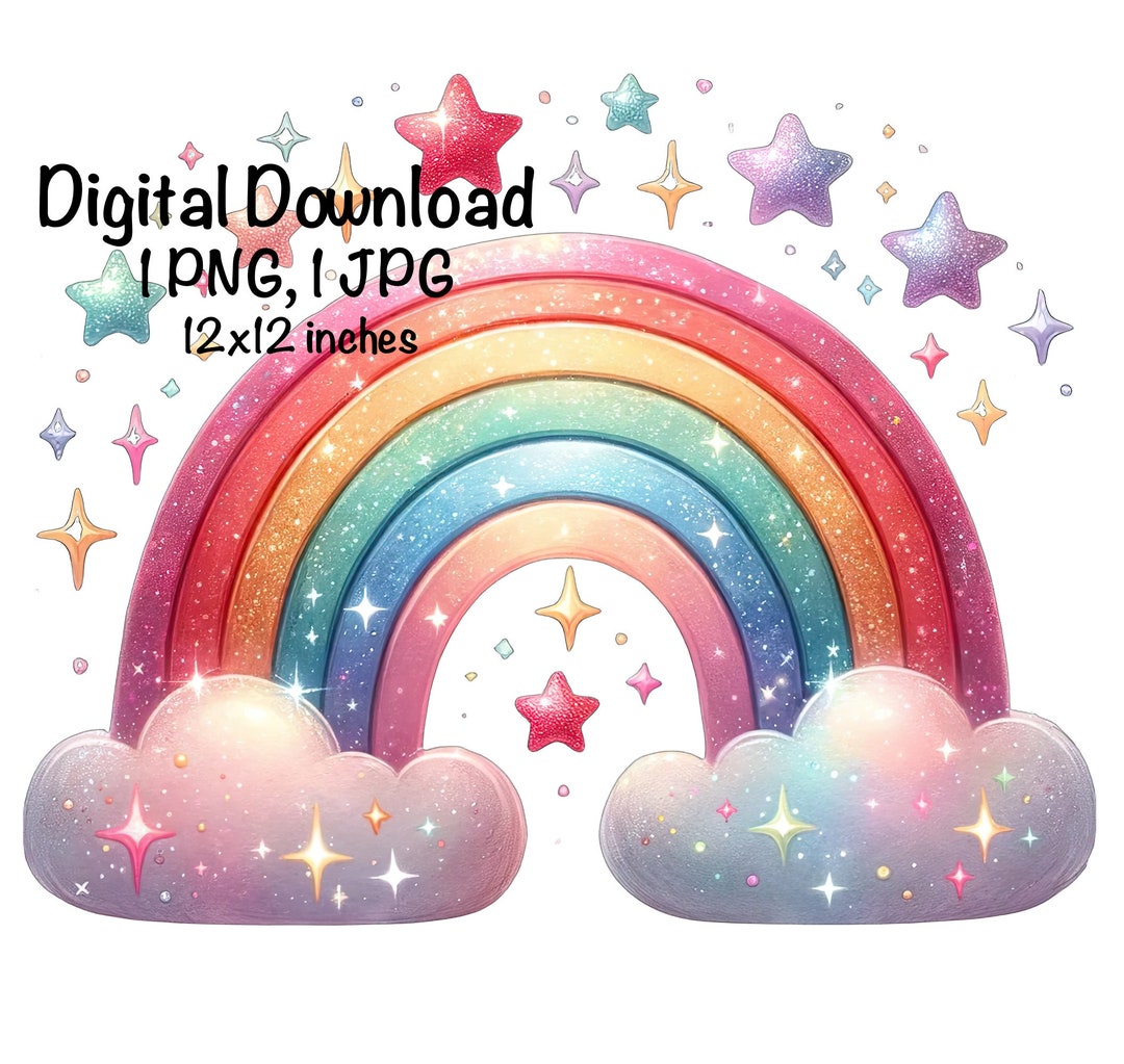 Glitter Rainbow PNG Clipart Sparkle Rainbow Graphic Sparkly Glittery ...