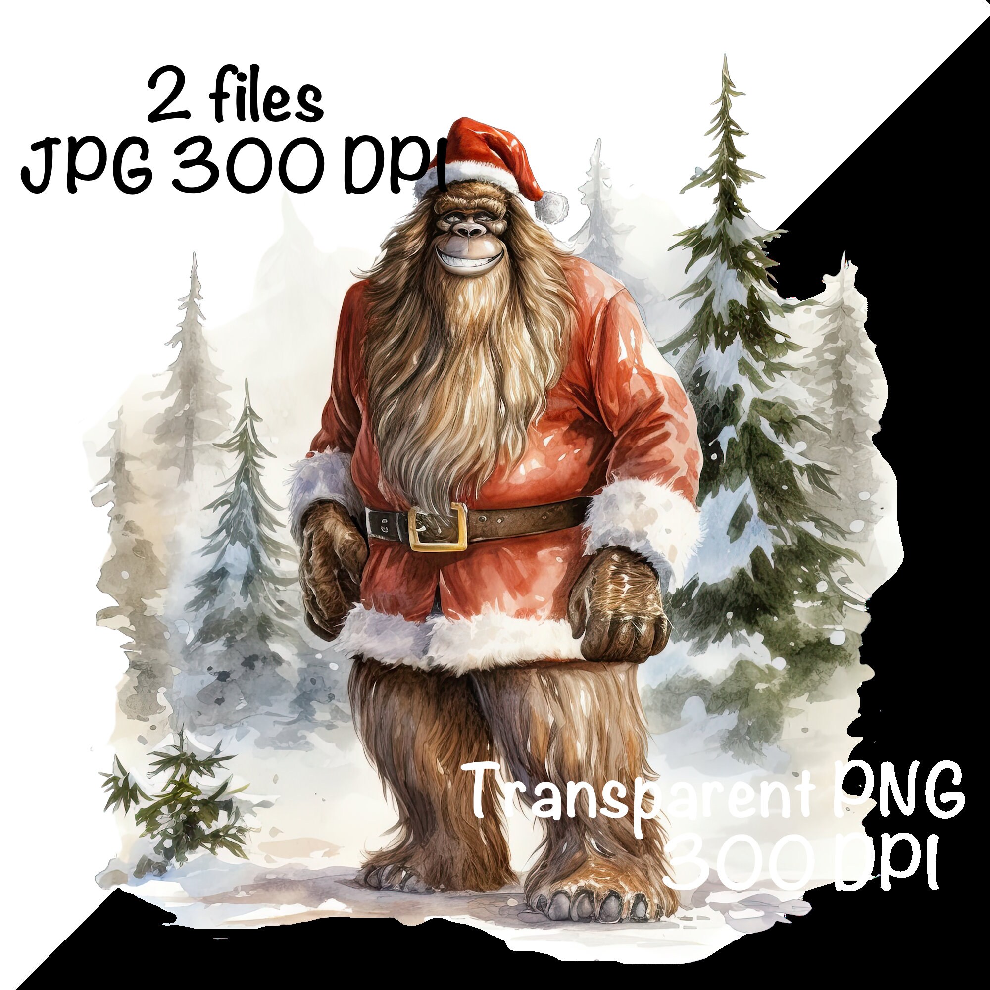 Santa Bigfoot PNG, Bigfoot Sublimation, Christmas Sublimation ...