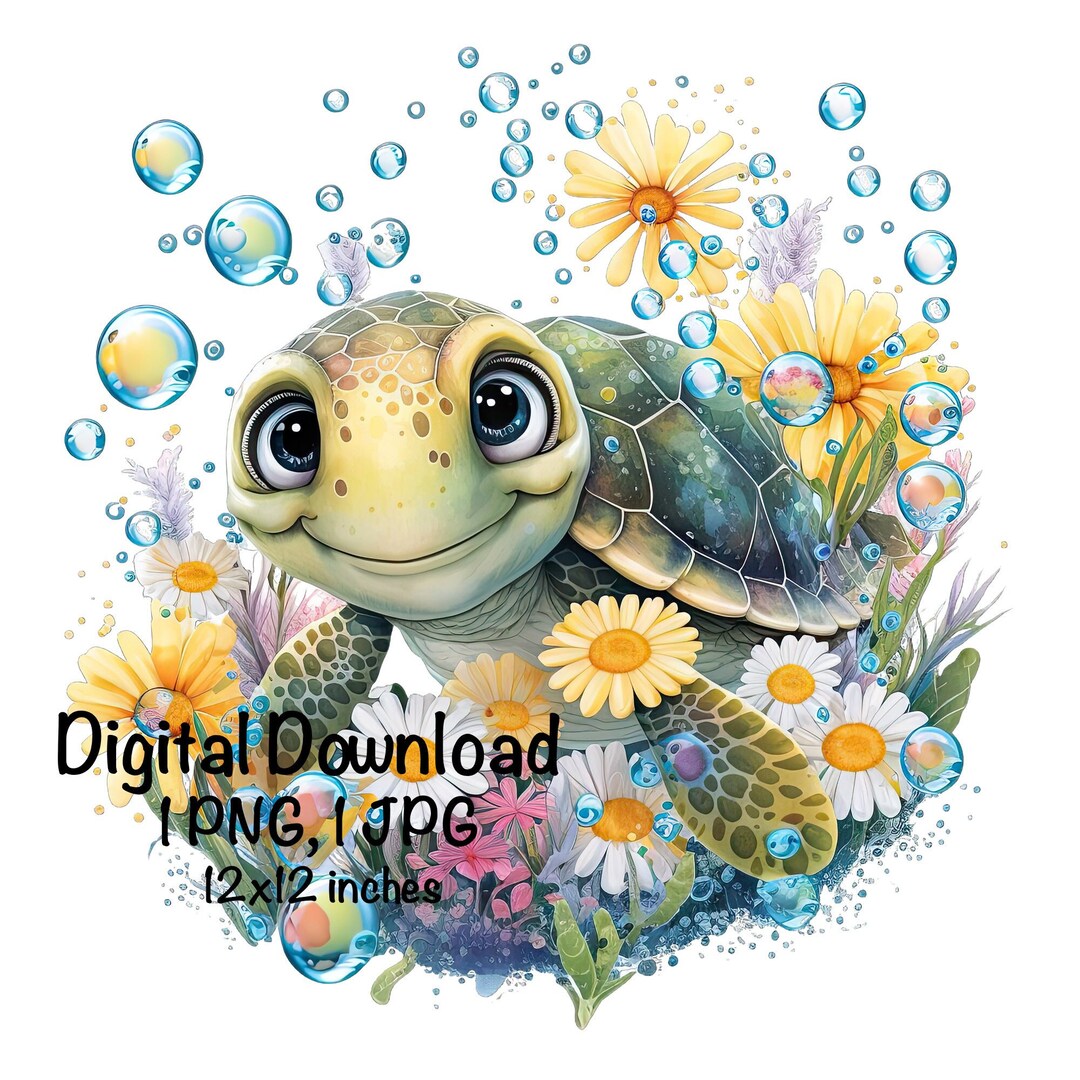 Sea Turtle, Cute Sea Turtle Clipart Ocean Animals Sea Turtle PNG Sea ...