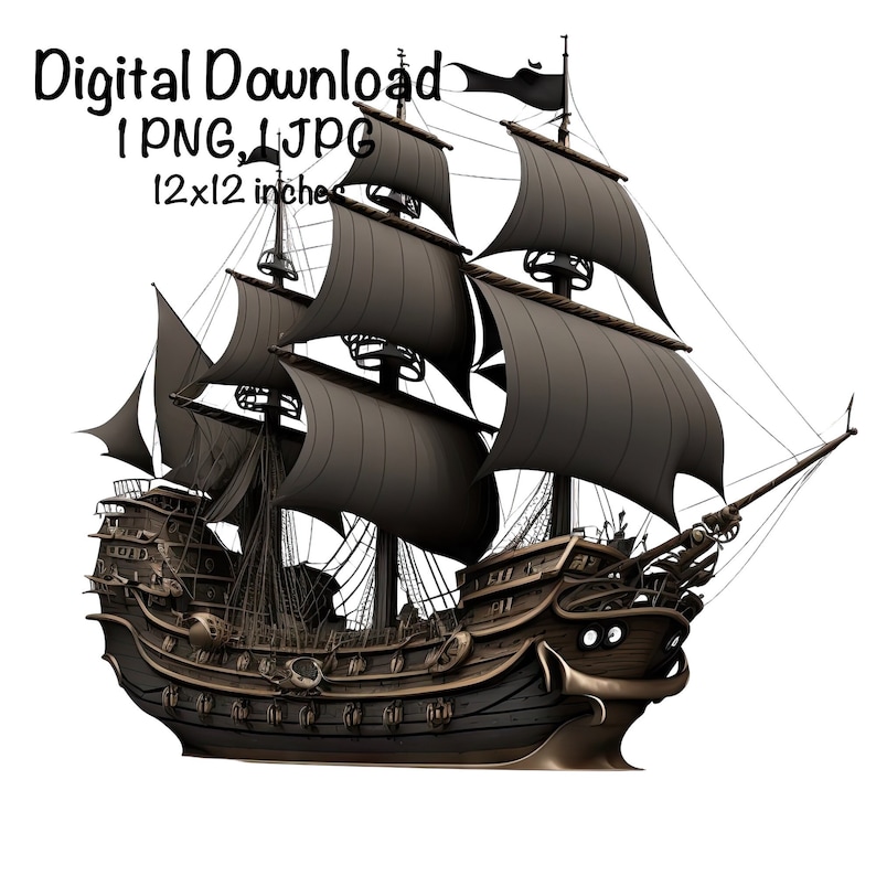 Piratenschiff Clipart, Piratenschiff PNG, Piraten digitale Clip Art ...