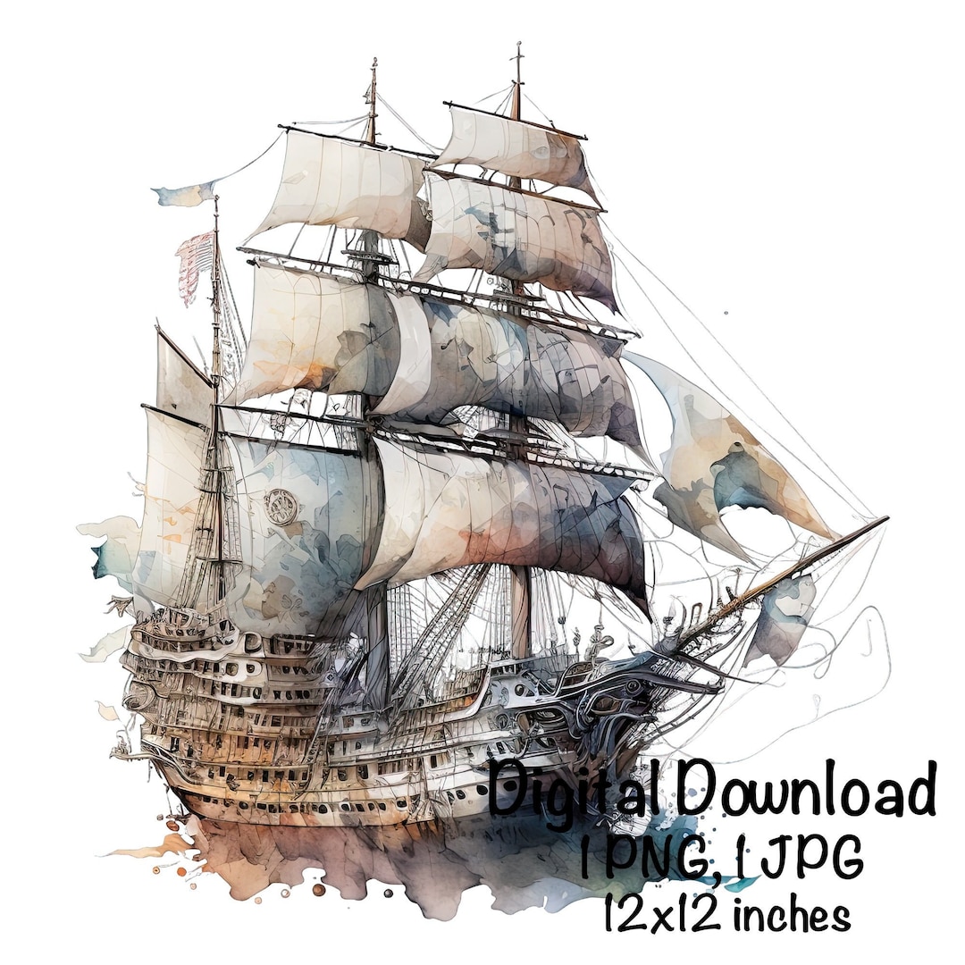 Pirate Ship Clipart, Pirate Ship PNG, Pirate Digital Clip Art ...