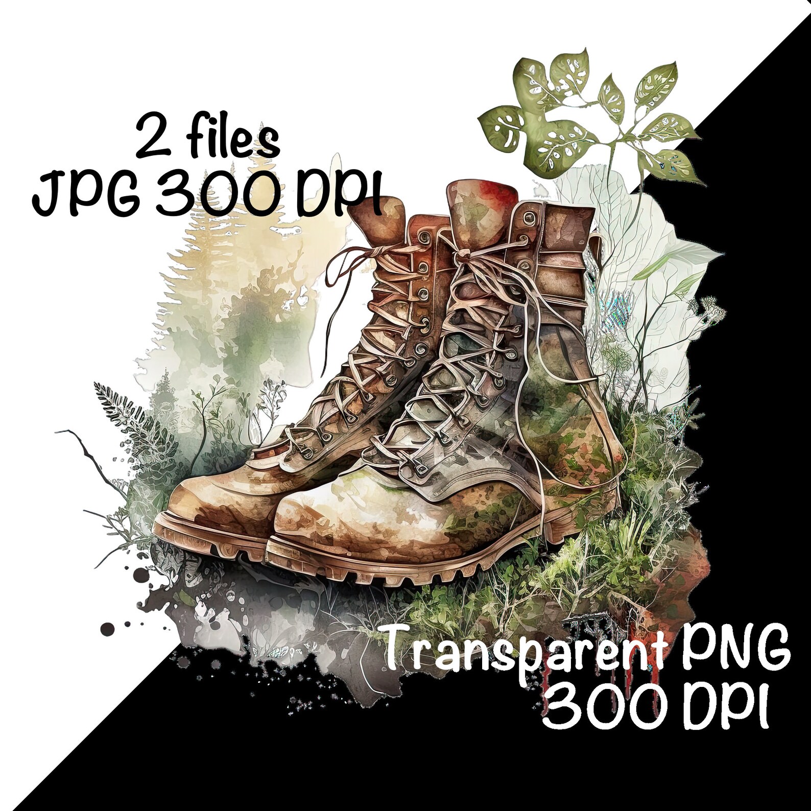 Hiking Boots Watercolor Hike Hiking Nature Clipart PNG - Etsy