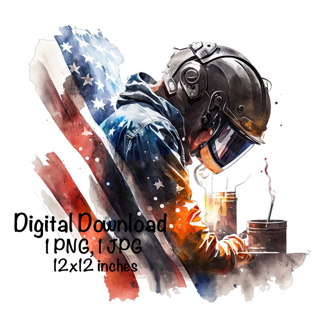 Welder Watercolor Welding Clipart Iron Worker PNG Commercial Use ...