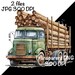 Logging Truck Watercolor Timber Lorry Trucks Boys Clipart Wall Décor ...